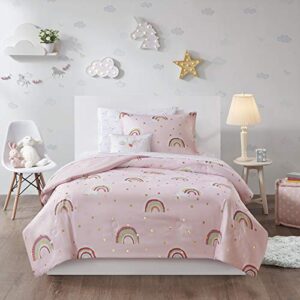 mi zone kids alicia cozy bed in a bag comforter with complete sheet set fun and playful print, children cover girls room décor, full, pink 8 piece