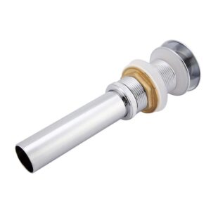 G1 1/4" Brass Bathroom Basin Sink Up Drain Assembly Non Overflow Push and Seal up Drain Assembly Sink Drain Polished Chrome Bathroom Sink Overflow(Silver Chrome)