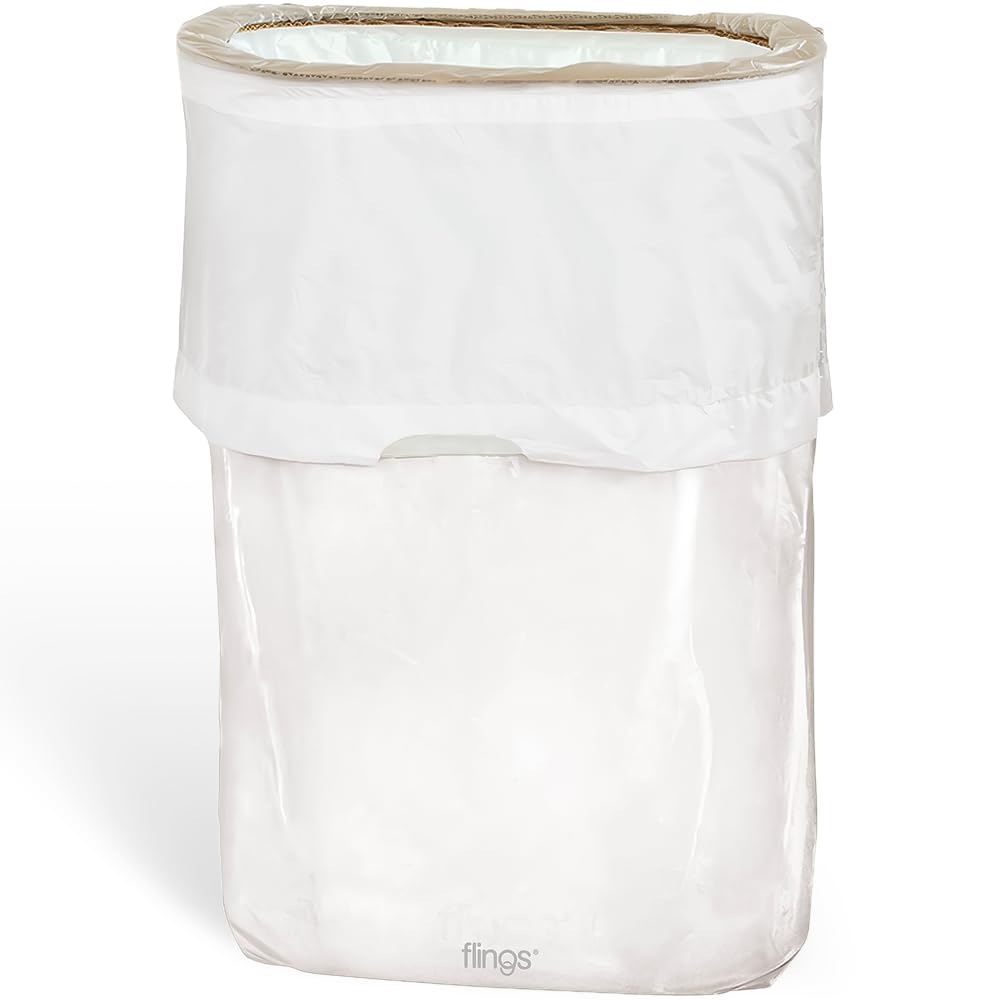 White Flings Plastic Bin - 22" x 15" (Pack Of 5) - Stylish & Convenient Portable Waste Solution For Events & Parties