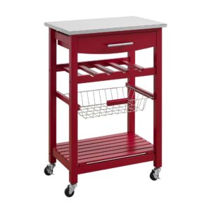 Linon Home Décor Kitchen Cart Red