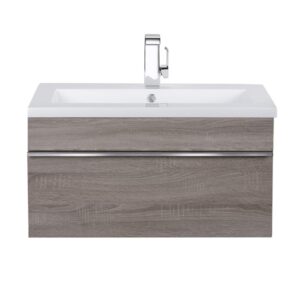 Cutler Kitchen and Bath Arlie 30 inch Wall Mounted Bathroom Vanity with Sink, Cultured Marble Top - Bathroom Sink Vanity with Multiple Soft Close Storage Drawers, Dorato