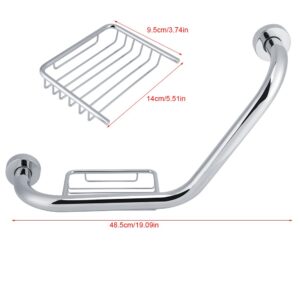 Shower Grab Bars Stainless Steel Bathroom Arm Wall Mount Safety Handle Bath Shower Grab Bar with Holder, Dispenser/Dispenser