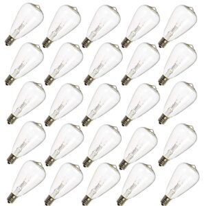 romasaty 25-pack st35 light bulbs replacement edison clear bulbs -5 watts c7/e12 screw base for indoor/outdoor patio string lights