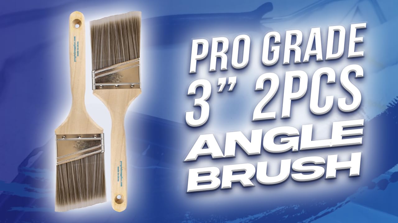 Pro Grade - Paint Brushes - 2Ea 3" Angle Brushes