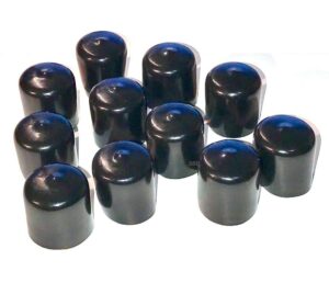 caplugs |pack of 4 | plastic round cap vc-1750-16, 1-3/4" round flexible vinyl push-on black end caps | bolt wire screw thread protector safety cover plugs 1 3/4 x 1 inch tall | made in usa