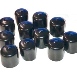 Caplugs |Pack of 4 | Plastic Round Cap VC-1750-16, 1-3/4" Round Flexible Vinyl Push-On Black End Caps | Bolt Wire Screw Thread Protector Safety Cover Plugs 1 3/4 x 1 inch Tall | Made in USA