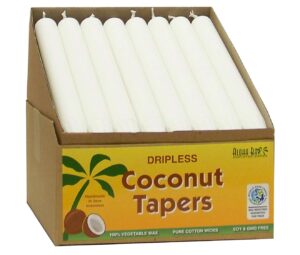 aloha bay coconut tapers - 32 pack of 9 tapers - white