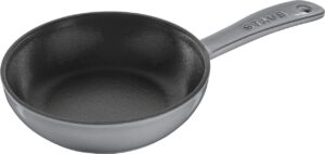 staub skillet 40501-145 skillet gray 6.3 inches (16 cm) frying pan, enameled casting, iron, induction compatible, japanese authentic product