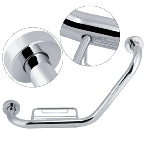 Shower Grab Bars Stainless Steel Bathroom Arm Wall Mount Safety Handle Bath Shower Grab Bar with Holder, Dispenser/Dispenser