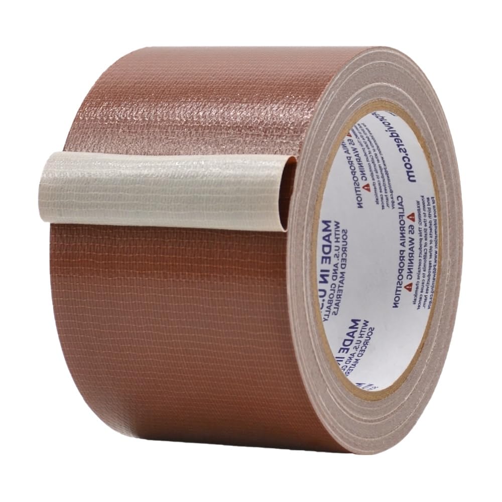 MAT Duct Tape Brown Industrial Grade, 3 inch x 60 ft. Waterproof, UV Resistant for Crafts, Home Improvement, Repairs, & Projects