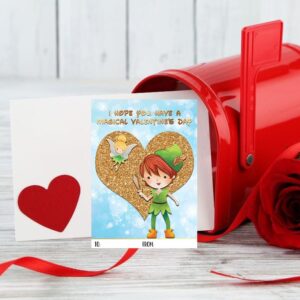 Silly Goose Gifts Peter Pan Themed Valentine Day Classroom Sharing Card Set (24 Included) School Exchange Kids Valentine's