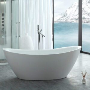 vintage tub & bath gloria 71 inch acrylic double slipper freestanding tub - no faucet drillings