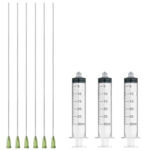 rachel's closeouts 6 packs of 14 gauge needle 10 inch with 3 pcs 30ml blunt tip syringe needle| blunt tip needle industrial dispensing needle | luer lock needle | syringe needles |