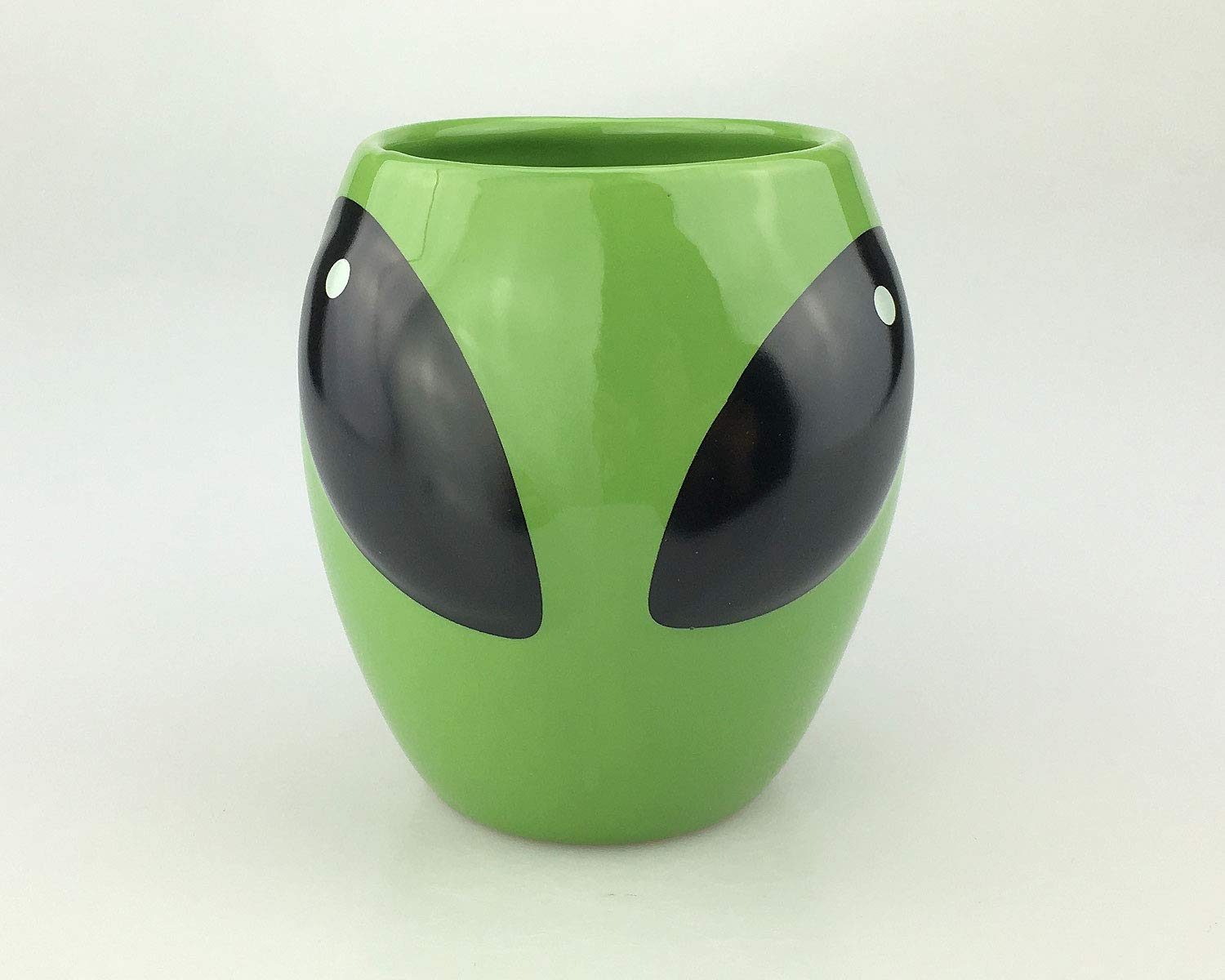 VanEnjoy Bright Green Glazed Ceramic Shape Ceramic Alien Mug Tea Coffee Cup, 3D Space Universe UFO Conspicuous Alien Cup, Gift for kid boy,13 oz(400 ml)