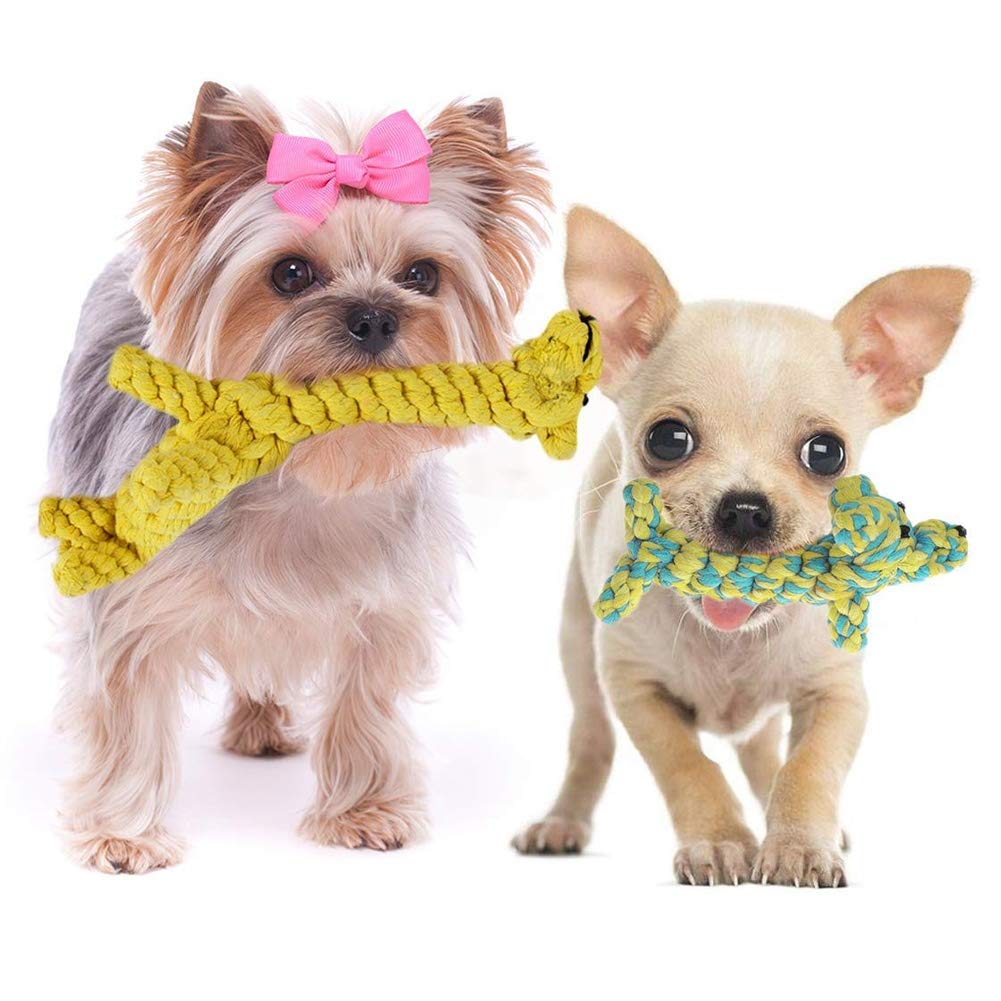 Dog Rope Toy Set Puppy Pet Chew Training Animal Design Durable Interactive Toys Dental Health Teeth Cleaning Toy for Small Medium Dog Biting Toys