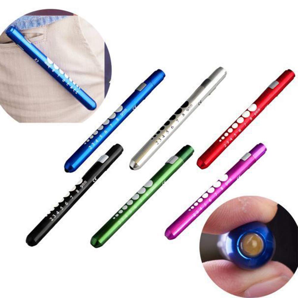 Bluelans® Pen Light Reusable LED Medical Penlight with Pupil Gauge for Nurses Doctors with Pocket Clip (Blue)