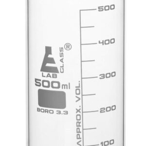 EISCO 6PK Beakers, 500ml - Tall Form with Spout - White, 50ml Graduations - Borosilicate 3.3 Glass