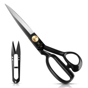 sewing scissors, 10 inch fabric dressmaking scissors upholstery office shears for tailors dressmakers, best for cutting fabric leather paper raw materials heavy duty high carbon steel(right-handed)