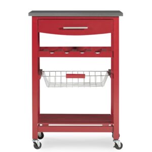 Linon Home Décor Kitchen Cart Red