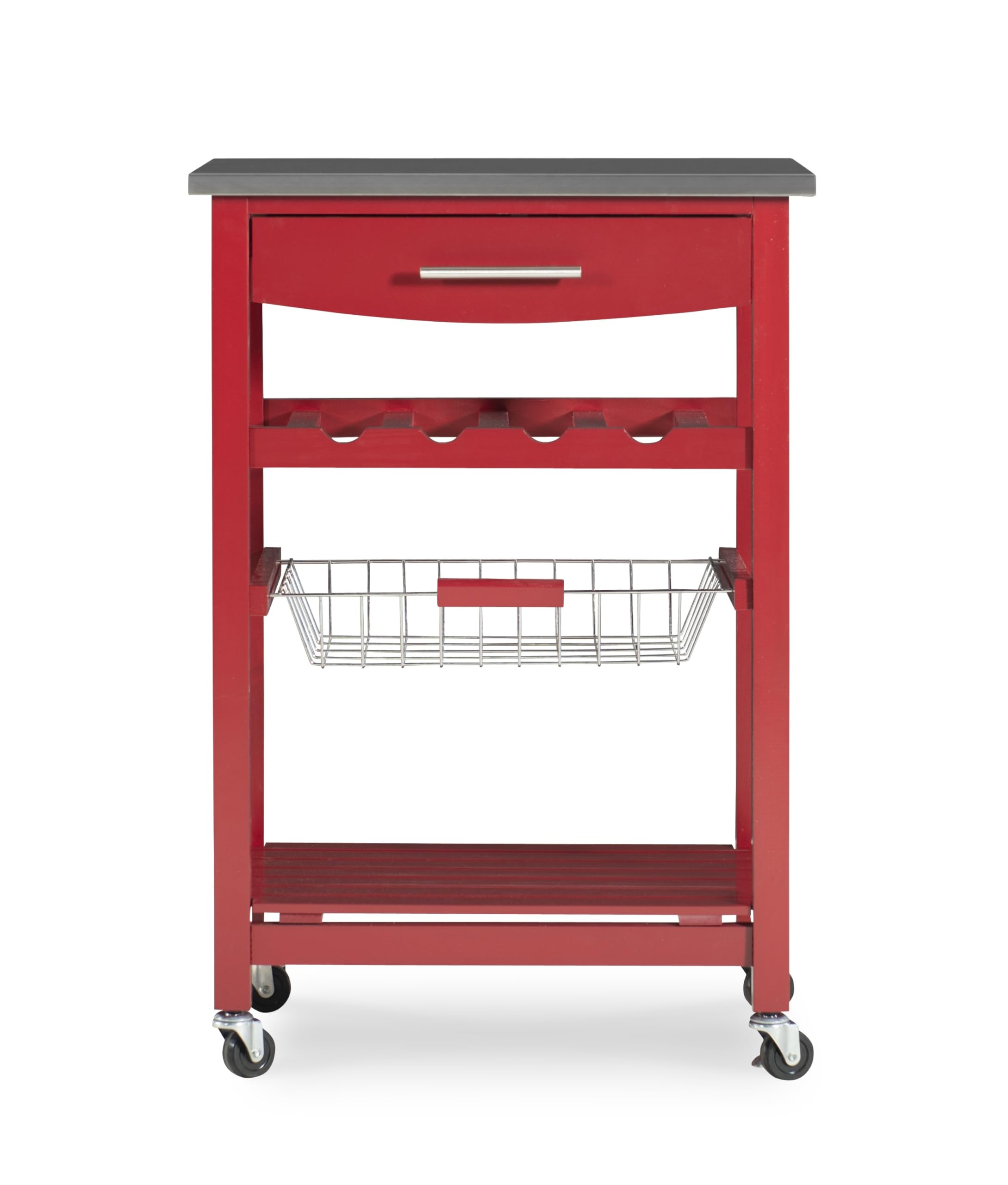 Linon Home Décor Kitchen Cart Red