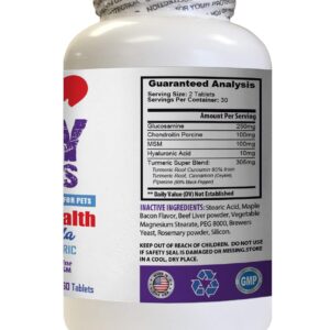 Dog Joint Supplement with tumeric - Pets Joint Health with Turmeric - Premium Ingredients - Healthy - Dog Turmeric Curcumin - 2 Bottles (120 Treats)