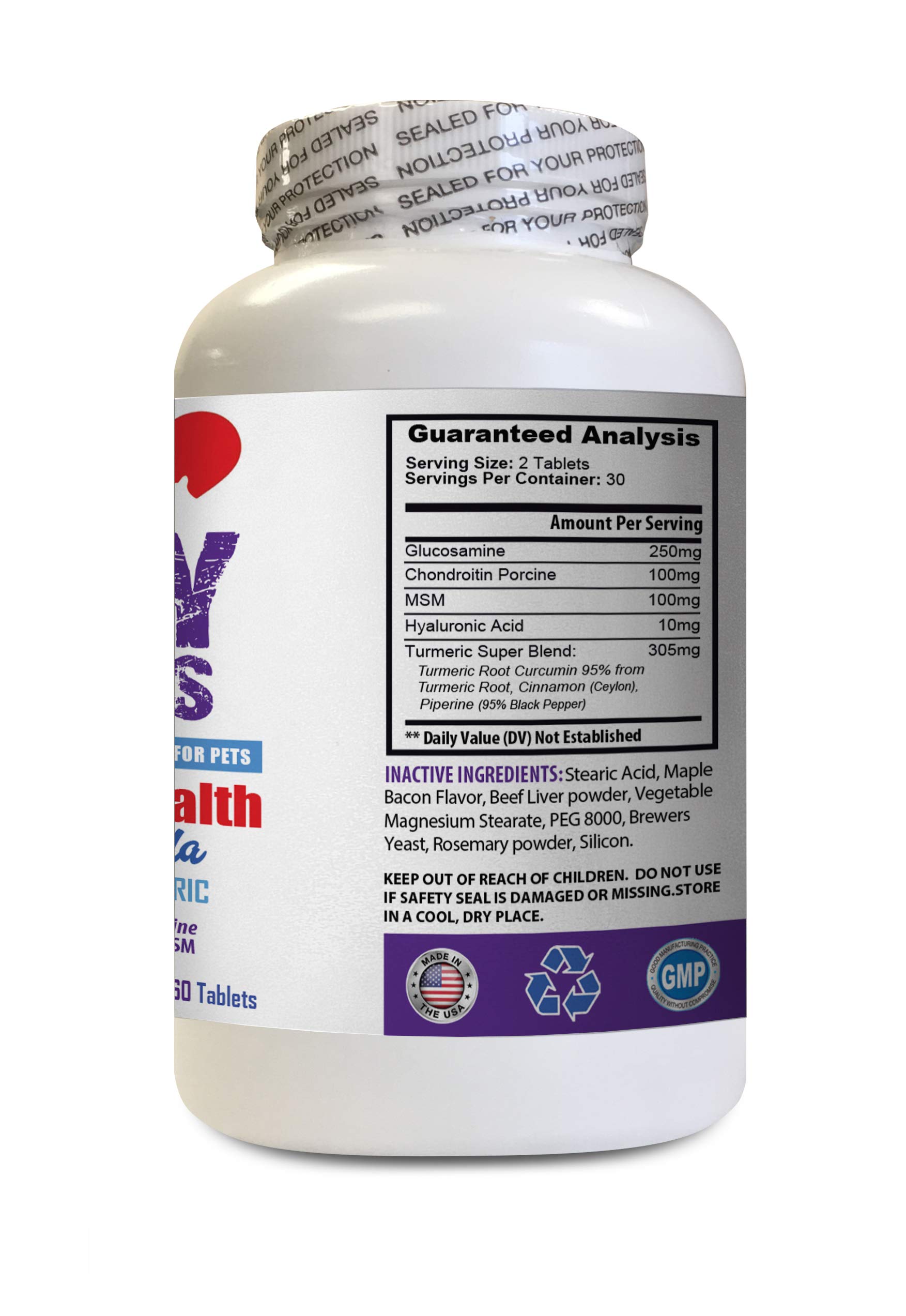 Dog Joint Supplement with tumeric - Pets Joint Health with Turmeric - Premium Ingredients - Healthy - Dog Turmeric Curcumin - 2 Bottles (120 Treats)