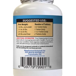 Dog Joint Health Supplements - Dogs Joint Health Complex with Turmeric and MSM - Supports Hips and Joints - Dog Turmeric glucosamine - 1 Bottle (60 Tablets)