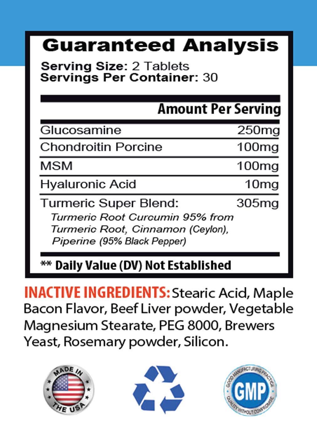 Dog Joint Health Supplements - Dogs Joint Health Complex with Turmeric and MSM - Supports Hips and Joints - Dog Turmeric glucosamine - 1 Bottle (60 Tablets)