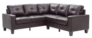 glory furniture newbury kd sectional, dark brown. living room furniture 35" h x 82" w x 32" d