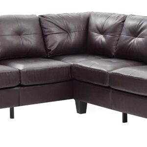 Glory Furniture Newbury KD Sectional, Dark Brown. Living Room Furniture 35" H x 82" W x 32" D