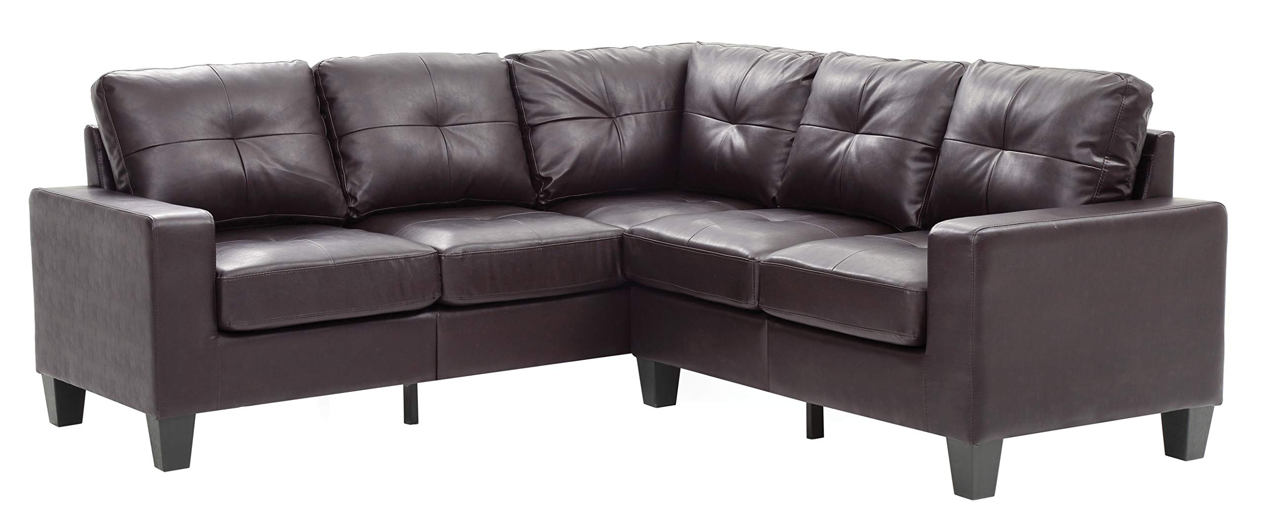 Glory Furniture Newbury KD Sectional, Dark Brown. Living Room Furniture 35" H x 82" W x 32" D