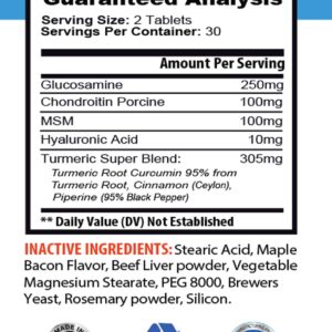 Dog Joint Supplement with tumeric - Pets Turmeric Joint Health Complex - with MSM - Dogs and Cats - Hip AID - Dog Turmeric Chews Organic - 2 Bottles (120 Tablets)