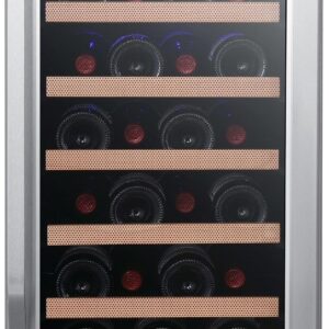 EdgeStar CWR302SZ 15 Inch Wide 25 Bottle Built-In Single Zone Wine Cooler with Reversible Lockable Door and LED Lighting - Stainless Steel