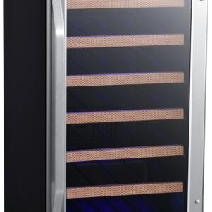 EdgeStar CWR302SZ 15 Inch Wide 25 Bottle Built-In Single Zone Wine Cooler with Reversible Lockable Door and LED Lighting - Stainless Steel