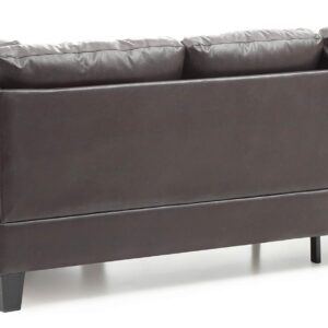 Glory Furniture Newbury KD Sectional, Dark Brown. Living Room Furniture 35" H x 82" W x 32" D