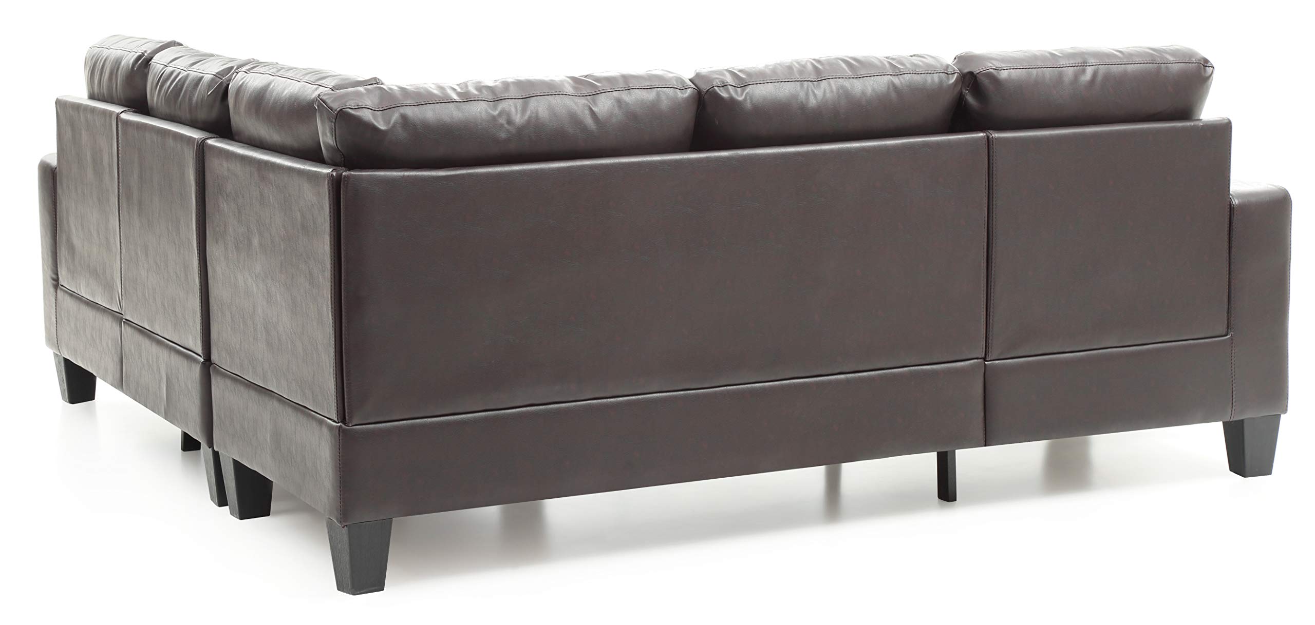 Glory Furniture Newbury KD Sectional, Dark Brown. Living Room Furniture 35" H x 82" W x 32" D