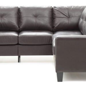 Glory Furniture Newbury KD Sectional, Dark Brown. Living Room Furniture 35" H x 82" W x 32" D