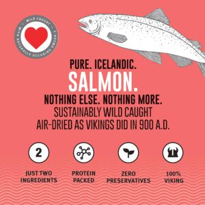 Icelandic+ Fish Chips: Salmon 2.5oz - Dog Treats, for Medium-Large Dogs, Natural 2 Ingredient Air-Dried Crunchy Treats