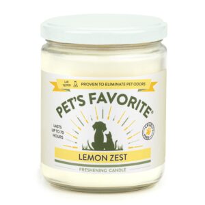 pet's favorite - tested & proven - odor eliminating candle, pet-friendly scented candle, in 7 great fragrances – 70-hour burn time, cotton wick (lemon, pack of 1)