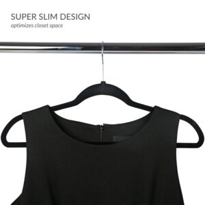 Simplify Slim Velvet Clothes Hangers | 100 Pack | Non-Slip | Shirts | Suit | Pants | Dresses | Garments | Closet Storage & Organization | Durable | Black