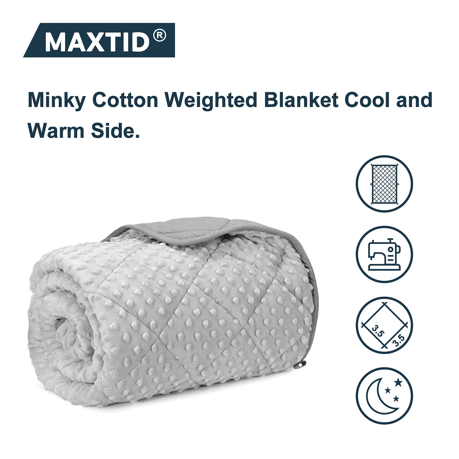 MAXTID Weighted Blanket for Kids 5lbs 36"x48" Cotton Kids Blanket for Boys & Girls Weighted Throw Blanket Children Bedding Gifts for 3 4 5 6 7 8+ Year Old Kids Small Weighted Comfort Blanket