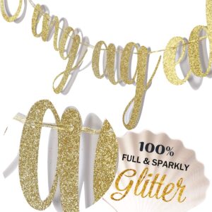 Engagement Party Decorations|Bridal Shower Supplies| Honeycomb Ring Hanging Decorations,Glitter Gold Diamond Ring（(3pcs),Engaged Banner Gold Glittery Letters and Diamond Ring for Party Decorations