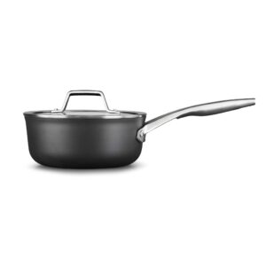 calphalon premier hard-anodized nonstick 2.5-quart saucepan with cover, black