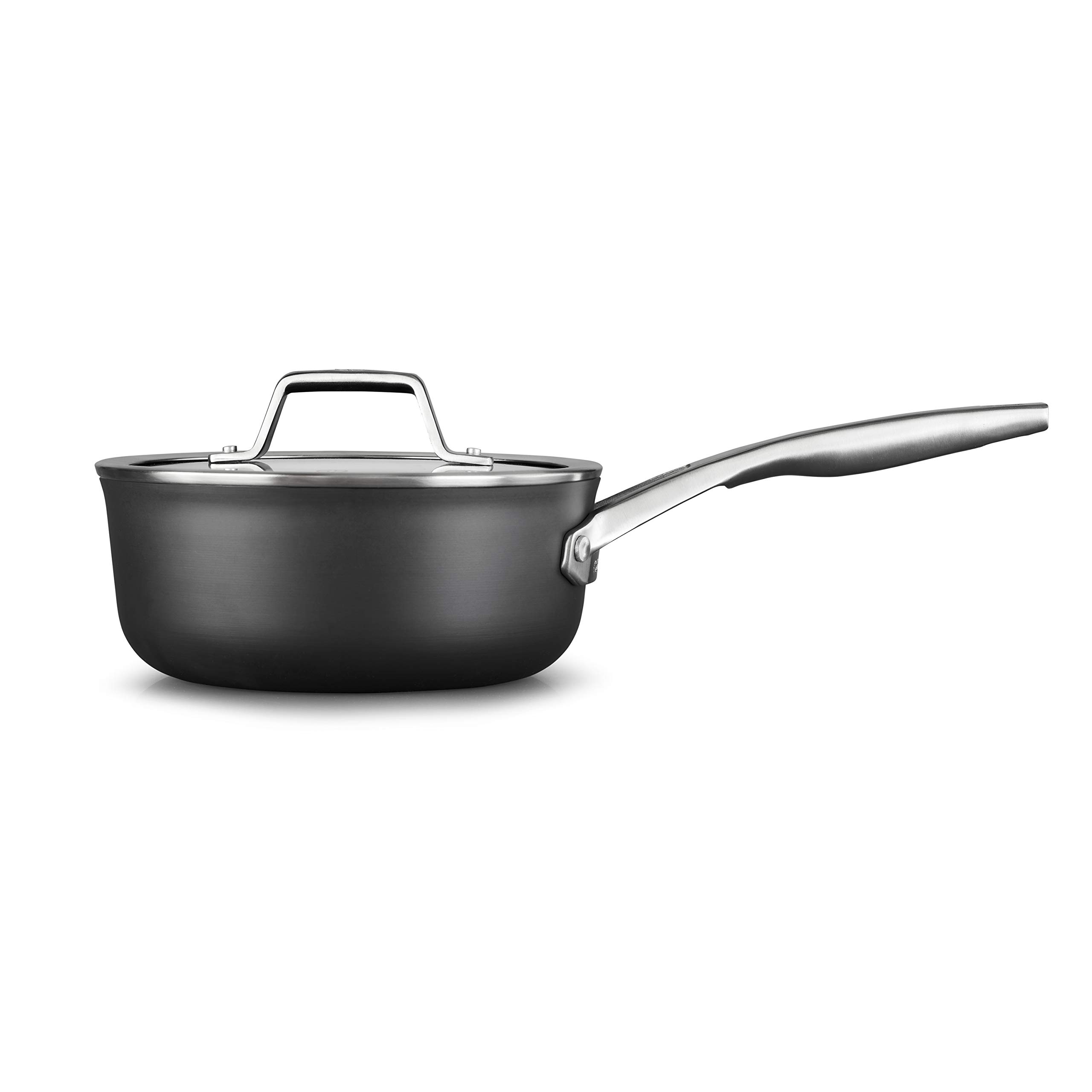 Calphalon Premier Hard-Anodized Nonstick 2.5-Quart Saucepan with Cover, Black