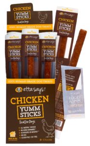 etta says! yumm sticks - real meat chicken dog jerky treats - human grade - made in the usa (24 count pack of 1)