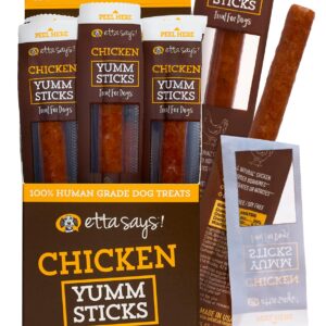 etta says! Yumm Sticks - Real Meat Chicken Dog Jerky Treats - Human Grade - Made in The USA (24 Count Pack of 1)