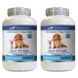 PET SUPPLEMENTS Dog Bad Breath Chews - Dog Teeth Health Formula - Advanced Support Complex - Overall Health - Dog Vitamin c - 2 Bottles (120 Tablets)