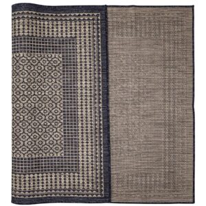 Benissimo 4 x 6 Indoor Outdoor Rug Tile Collection, Woven, Jute Backing Area Carpet for Living Room, Bedroom, Kitchen, Entryway, Hallway, Patio, Farmhouse Decor, Navy