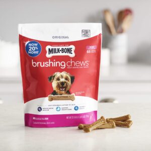 Milk-Bone Brushing Chews Daily Dental Dog Treats, Mini, 65 Count