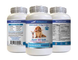 dog bad breath treats - dog teeth health formula - advanced support complex - overall health - dog vitamin c - 1 bottle (60 tablets)